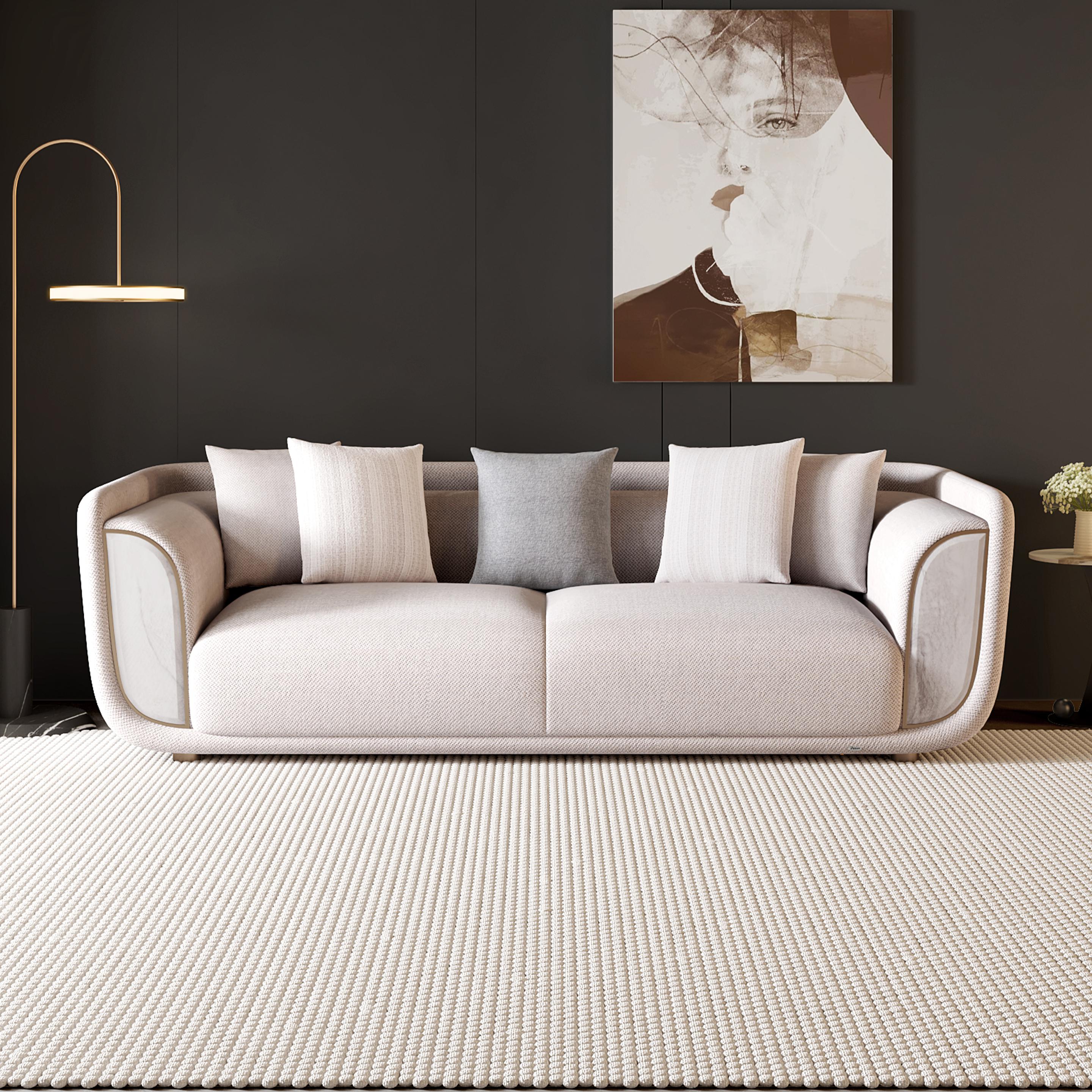 Buy Astoria Three Seater Salt Grey Tweed Fabric Sofa Online Durian