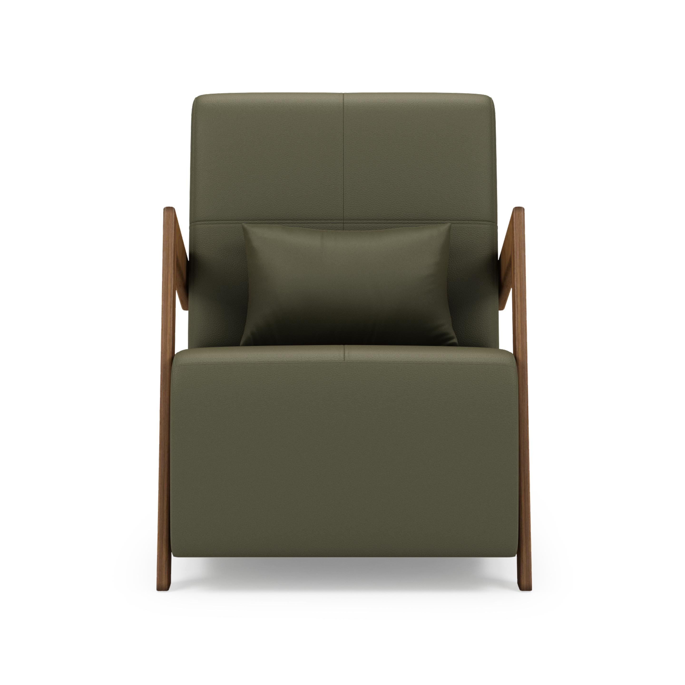 Buy Rachel Olive Green Linen Fabric Lounge Chair Online at Durian