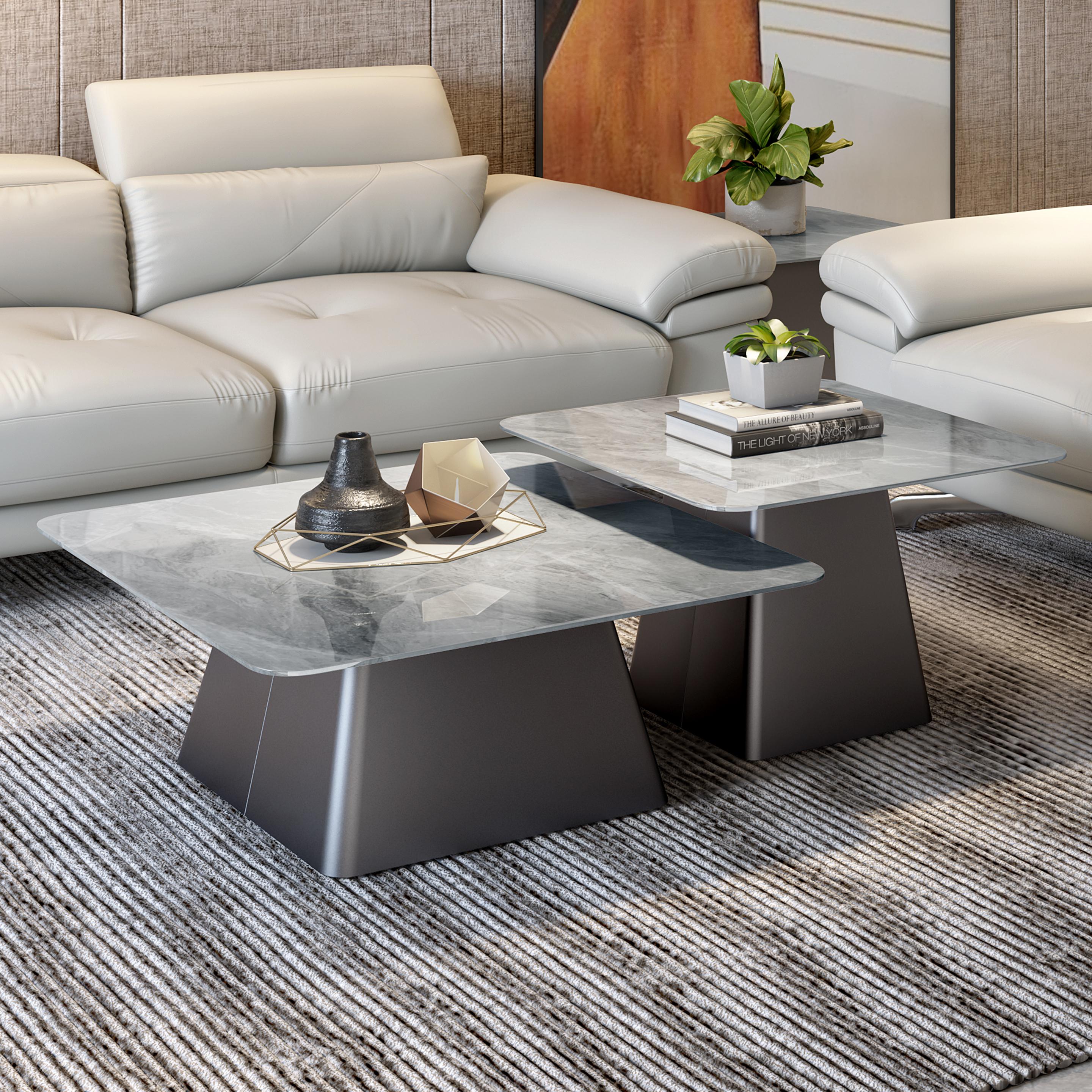 Buy Minaj Dual Tone Composite Marble Coffee & Center Table Durian