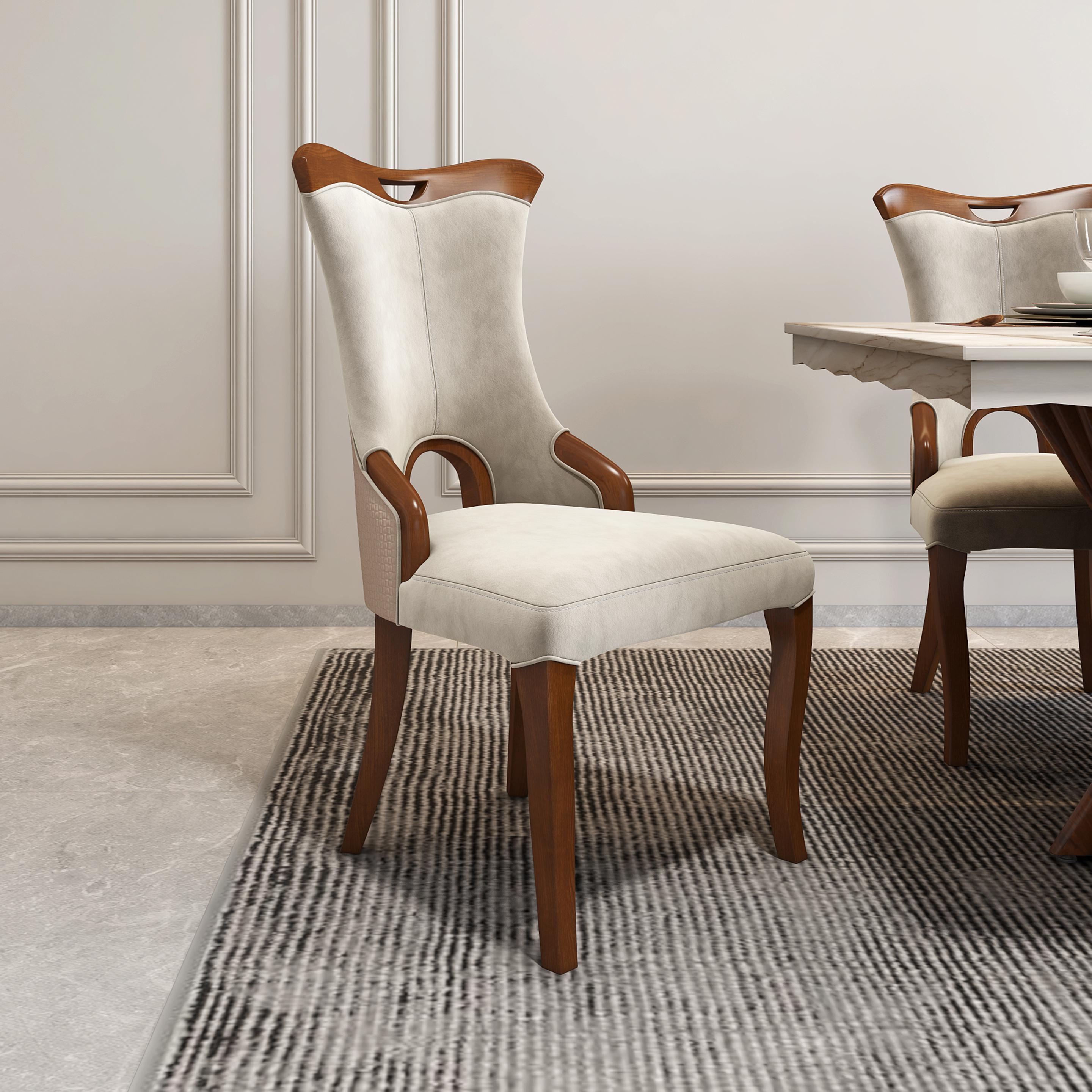 Buy Elanor Beige Leatherette Dining Chair Online at Durian