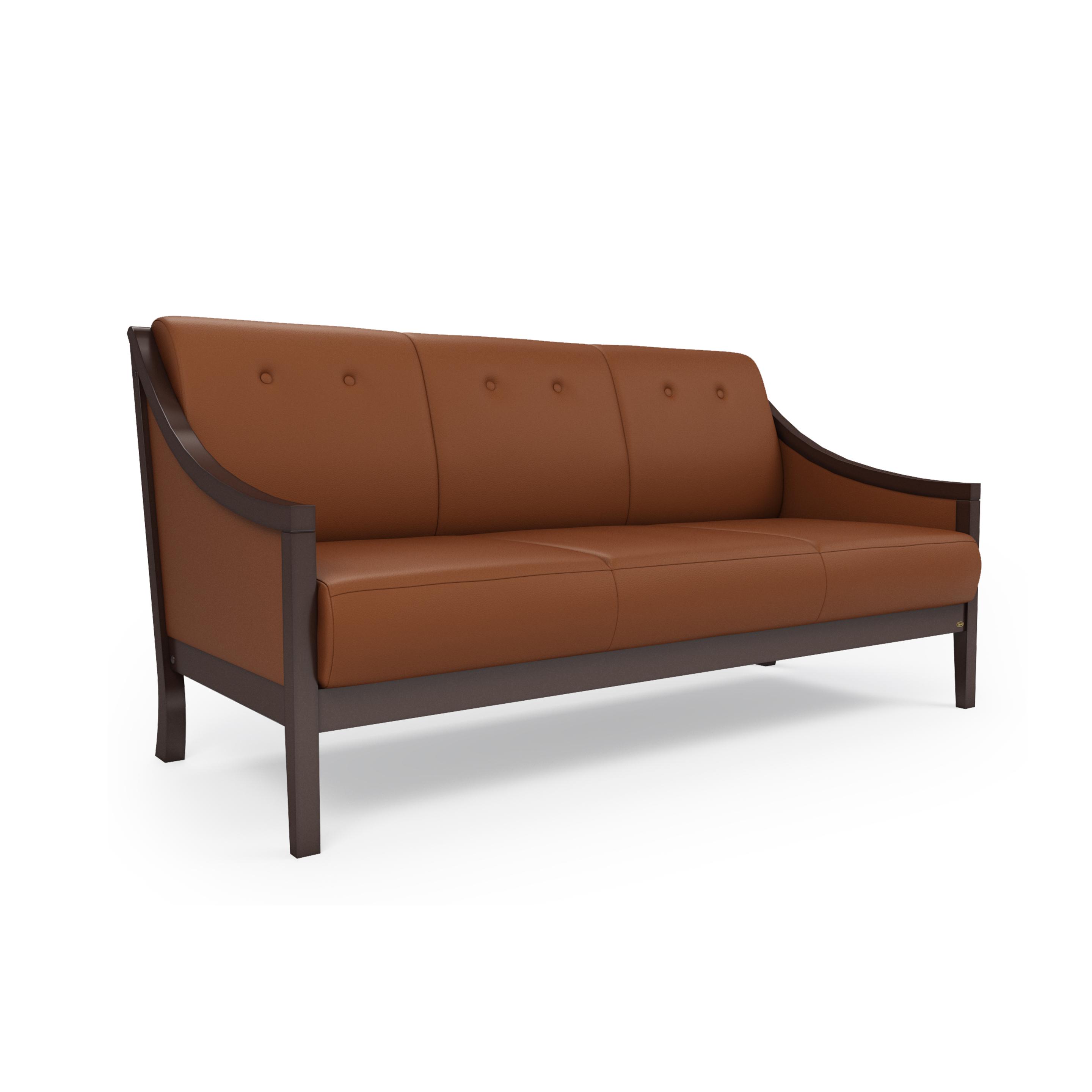 Buy Jesse Three Seater Cinnamon Brown Leatherette Sofa at Durian