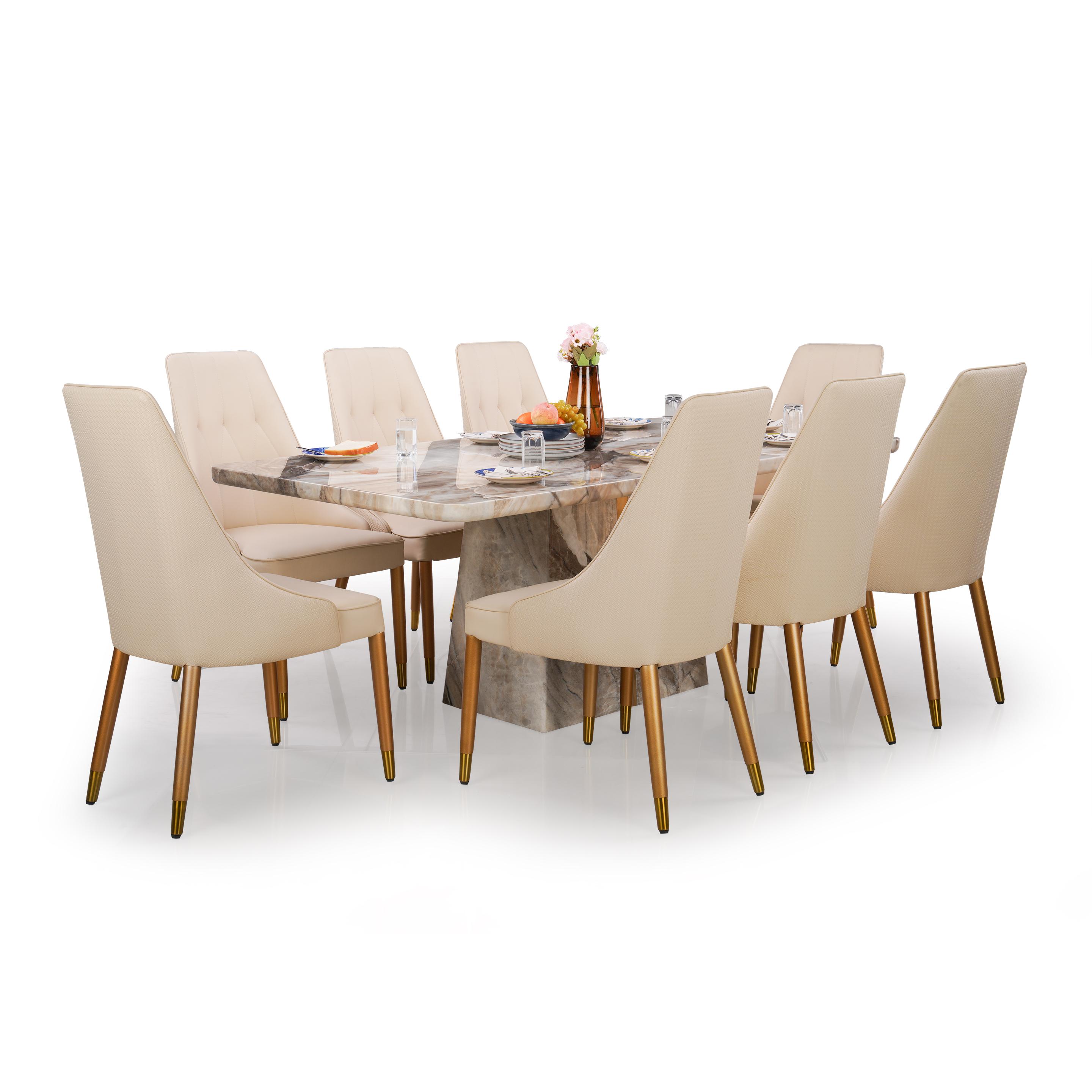 Buy Viola Beige Composite Marble 8 Seater Dining Set at Durian