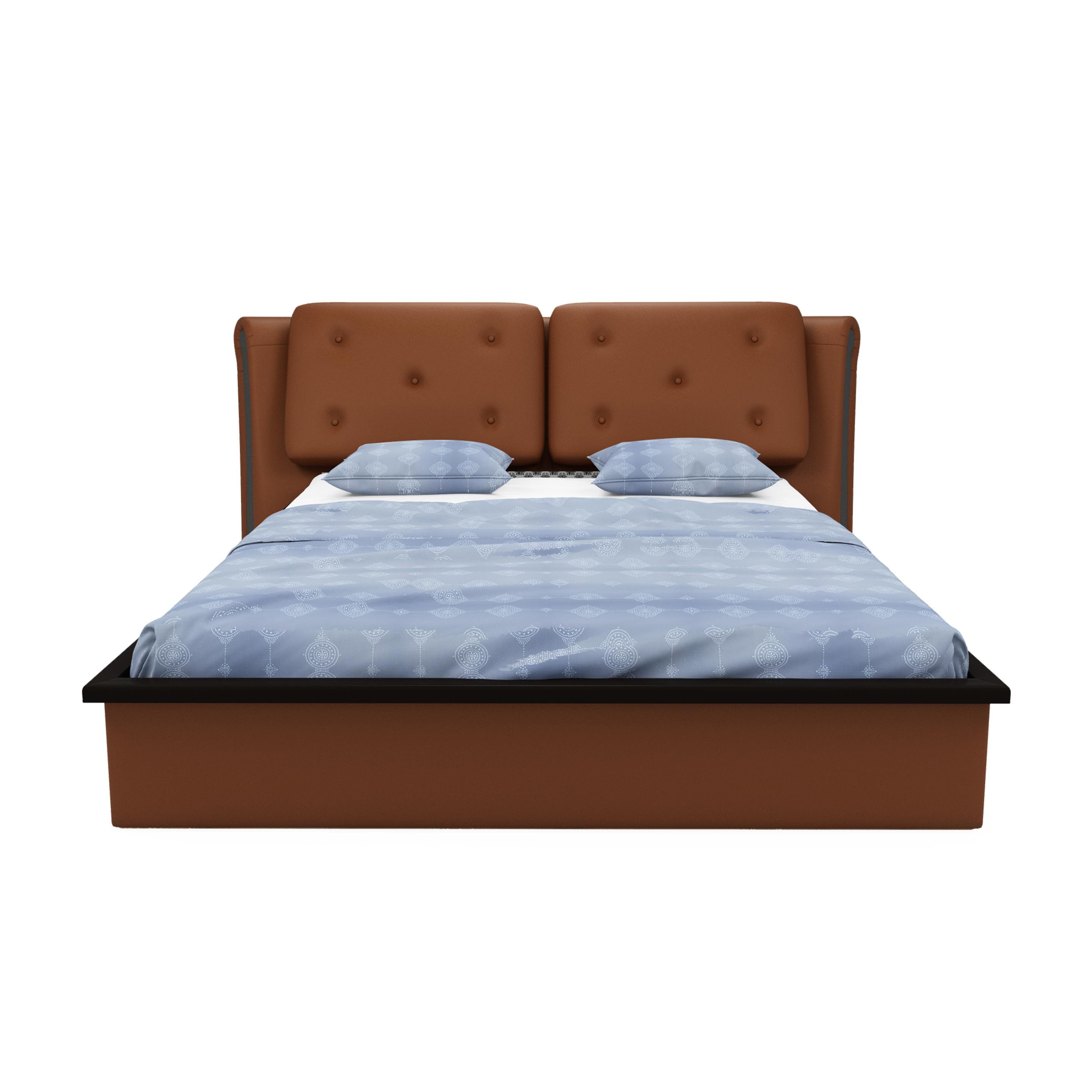 Buy Cambert Cinnamon Brown Leatherette King Size Bed at Durian