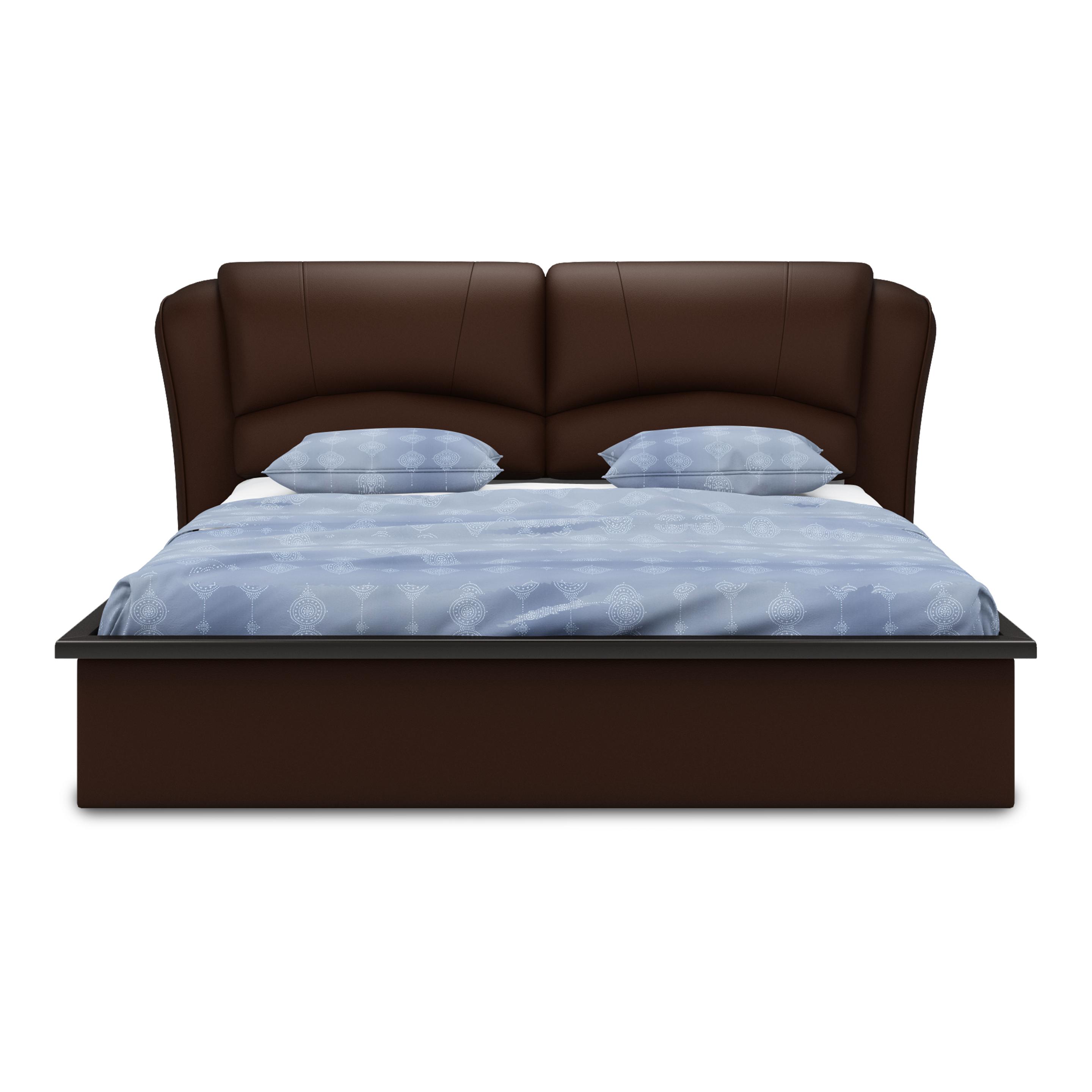 Buy Winston Cocoa Brown Leatherette King Size Bed Online @Durian