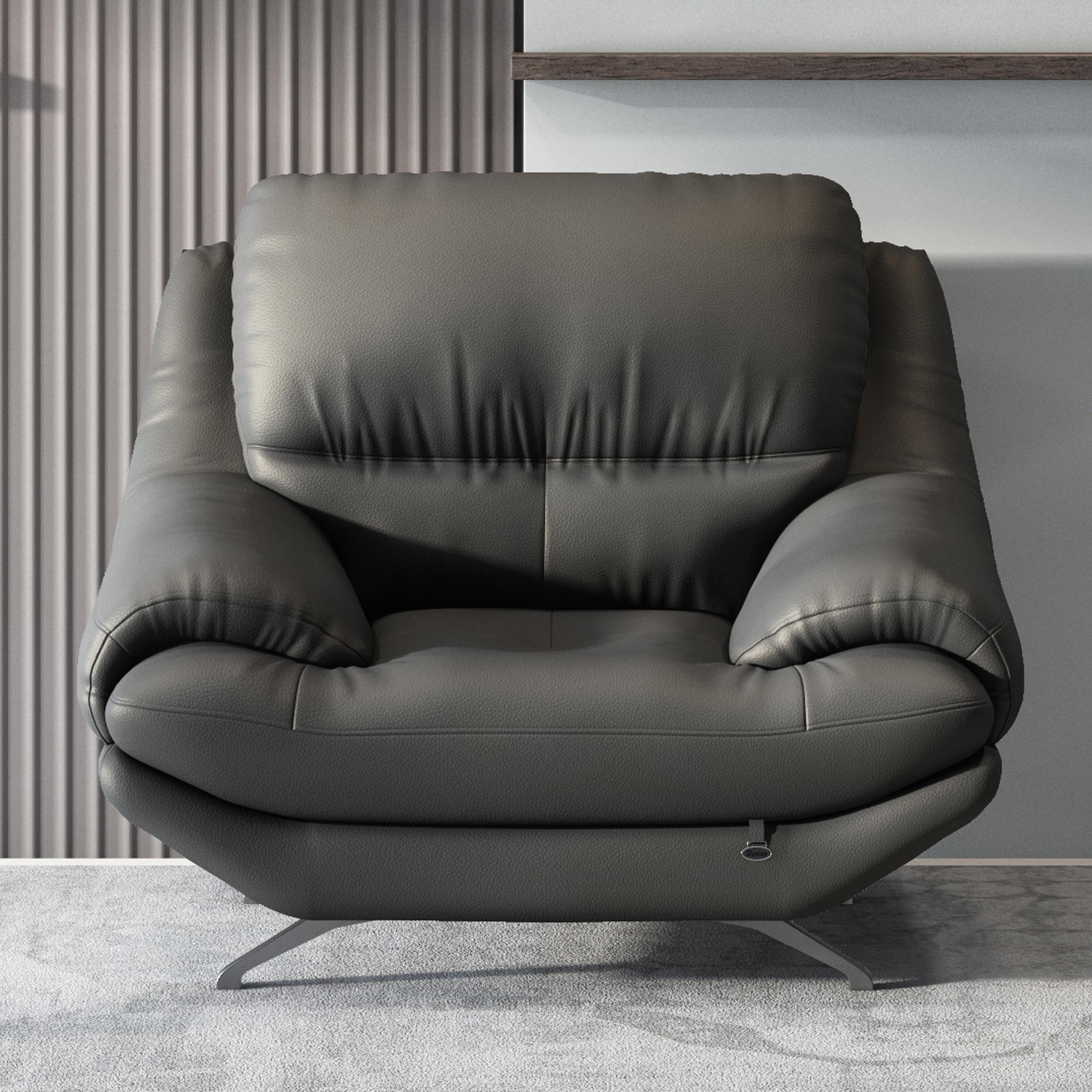 Buy Clarkson One Seater Slate Grey Leatherette Sofa at Durian