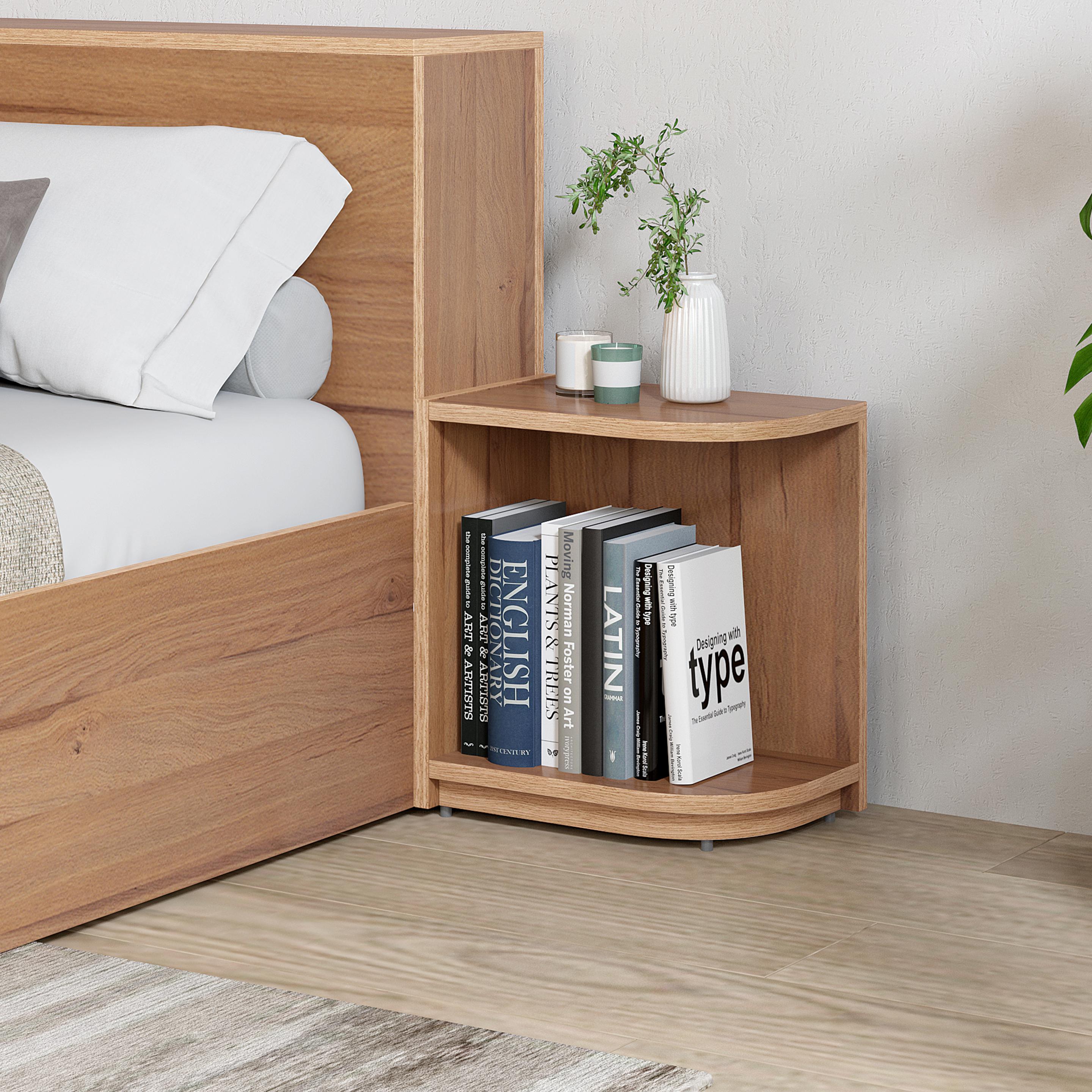 Buy Vienta Brown Single Bed Bedside Table Right Online at Durian