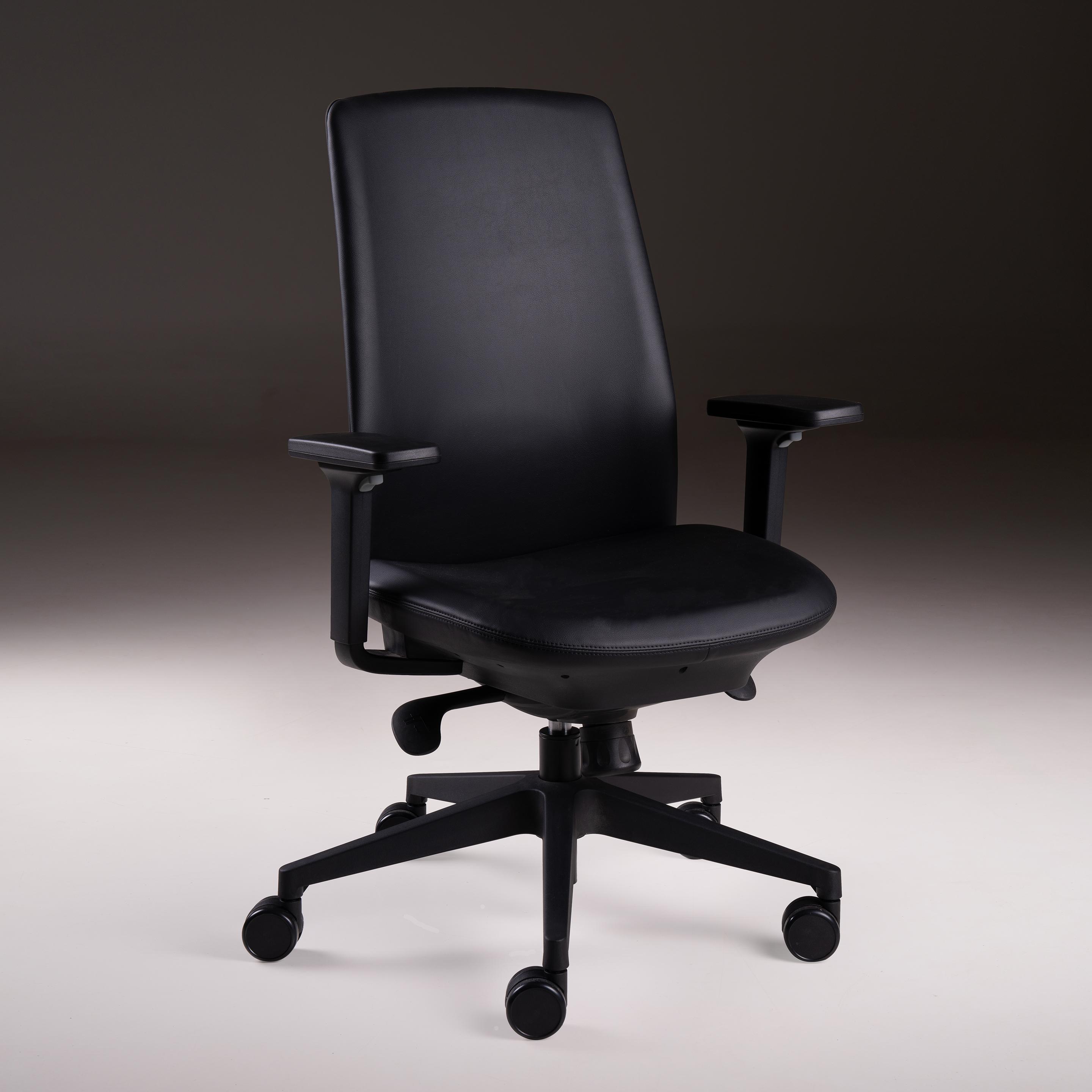 Buy Elentra Black Leatherette Medium Back Chair Online at Durian