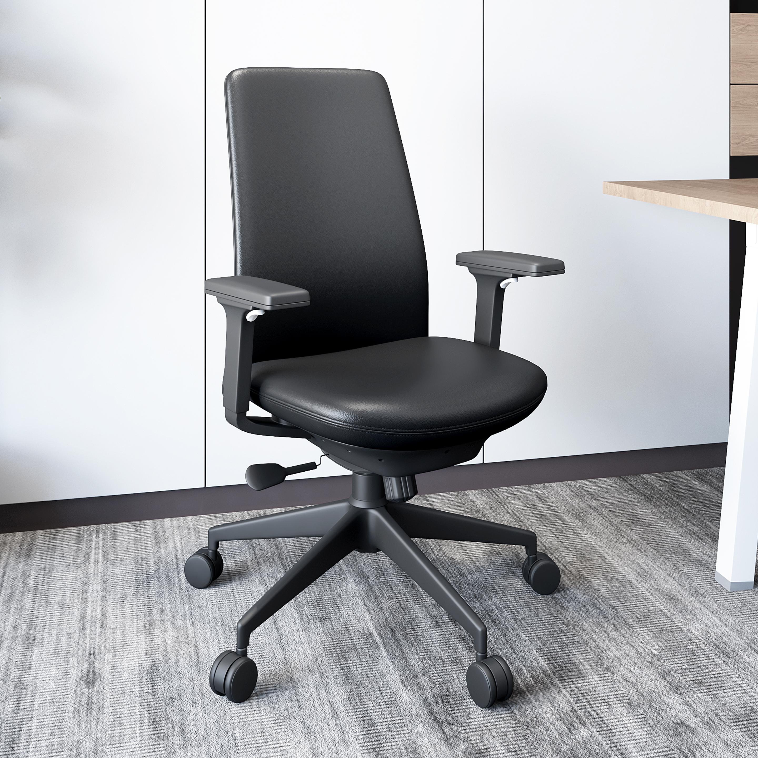 Buy Elentra Black Leatherette Medium Back Chair Online at Durian