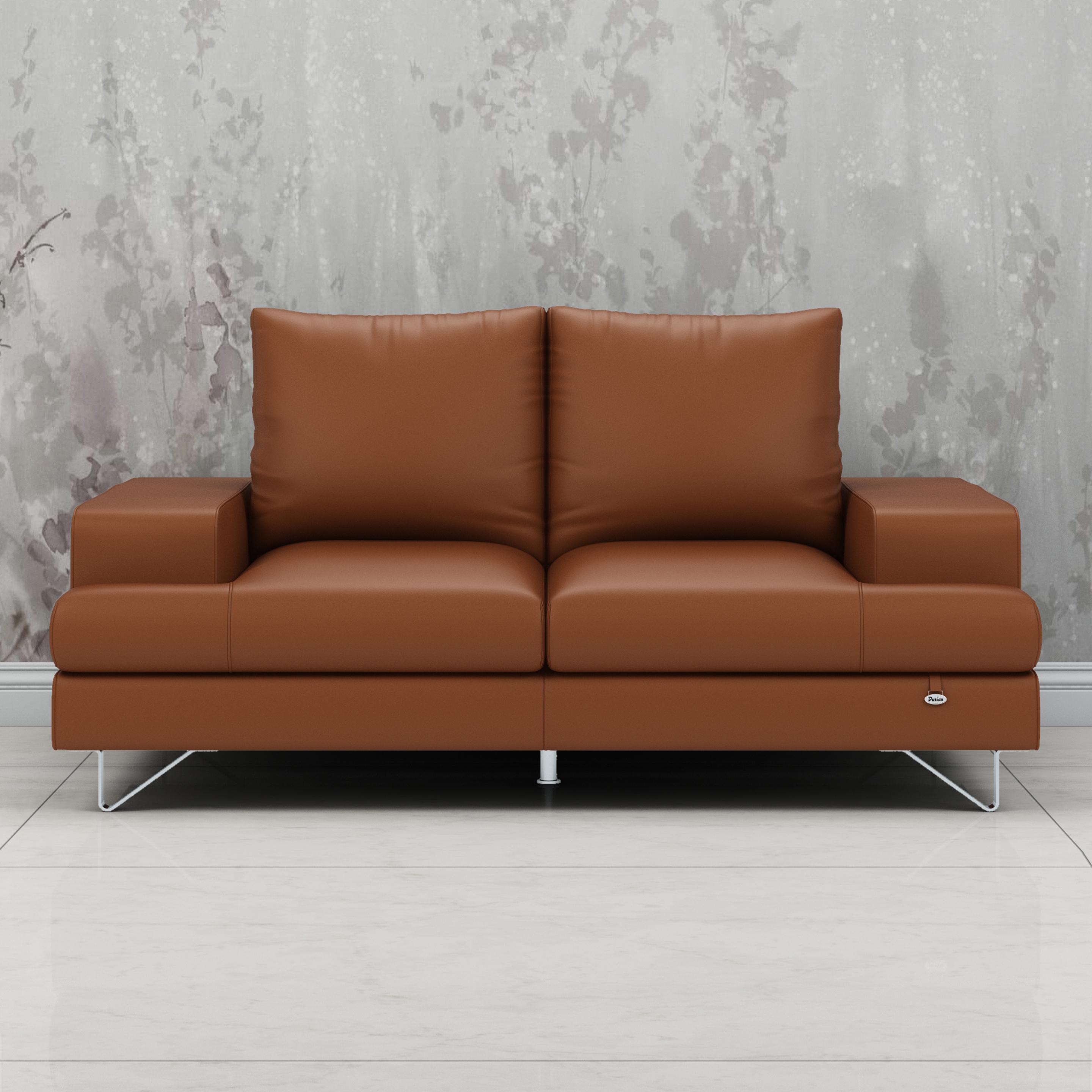 Buy Benjamin Two Seater Cinnamon Brown Leatherette Sofa at Durian
