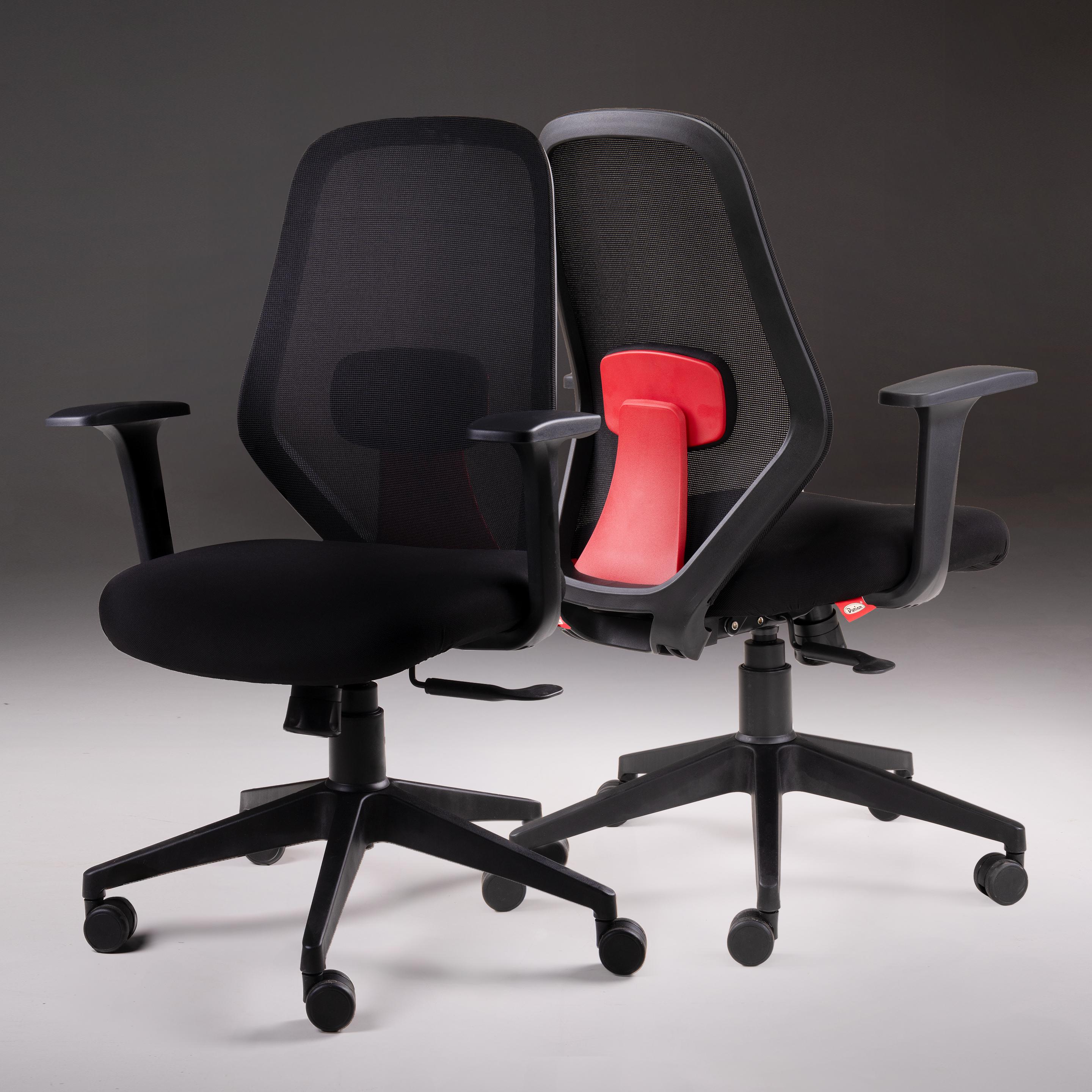 Buy Synergy Black Fabric Focus Ergonomic Chair Online at Durian