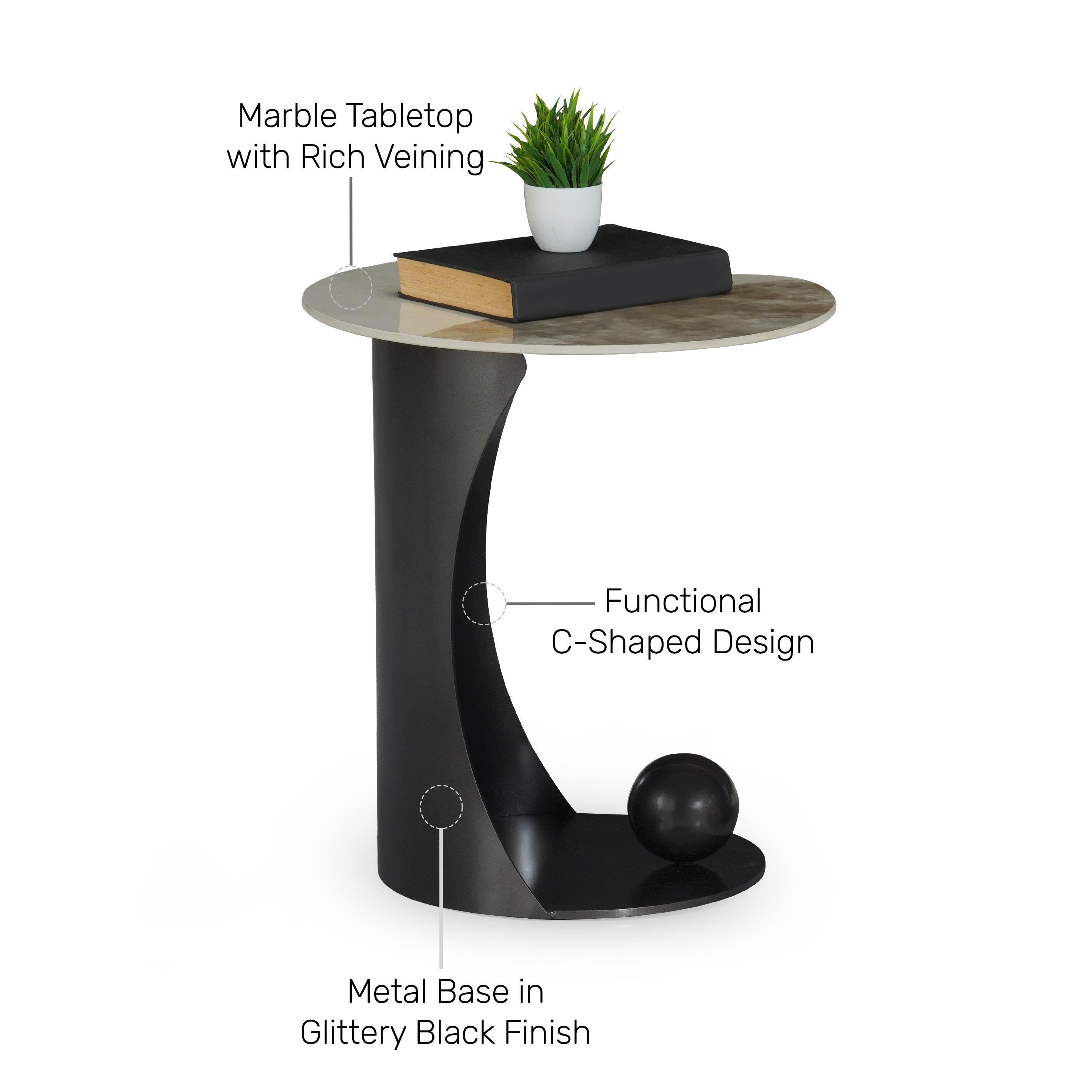 Buy Natalie Dual Tone Composite Marble Side & End Table at Durian