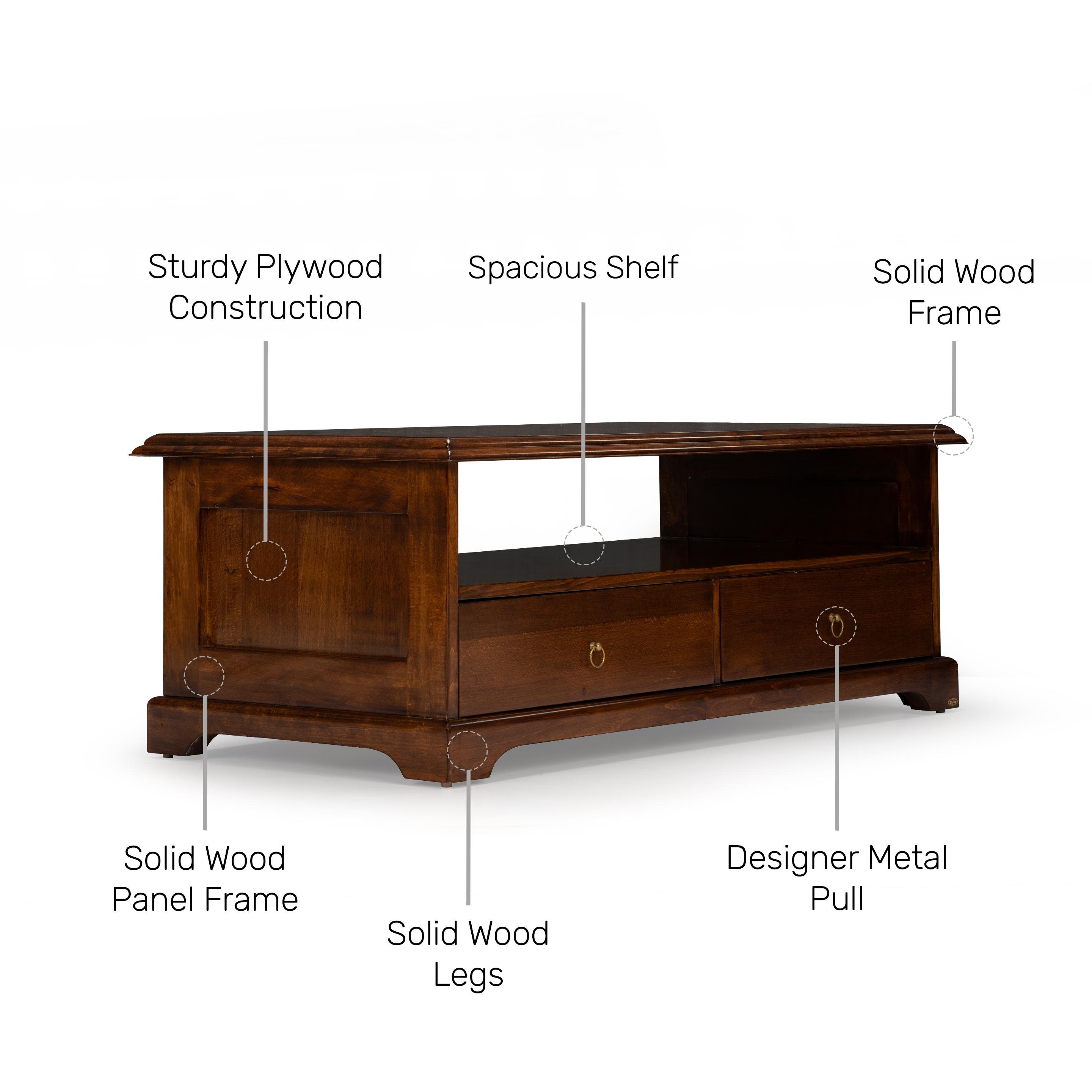 Buy Lewis Brown - Dark Oak Solid Wood Coffee & Center Table Online at ...
