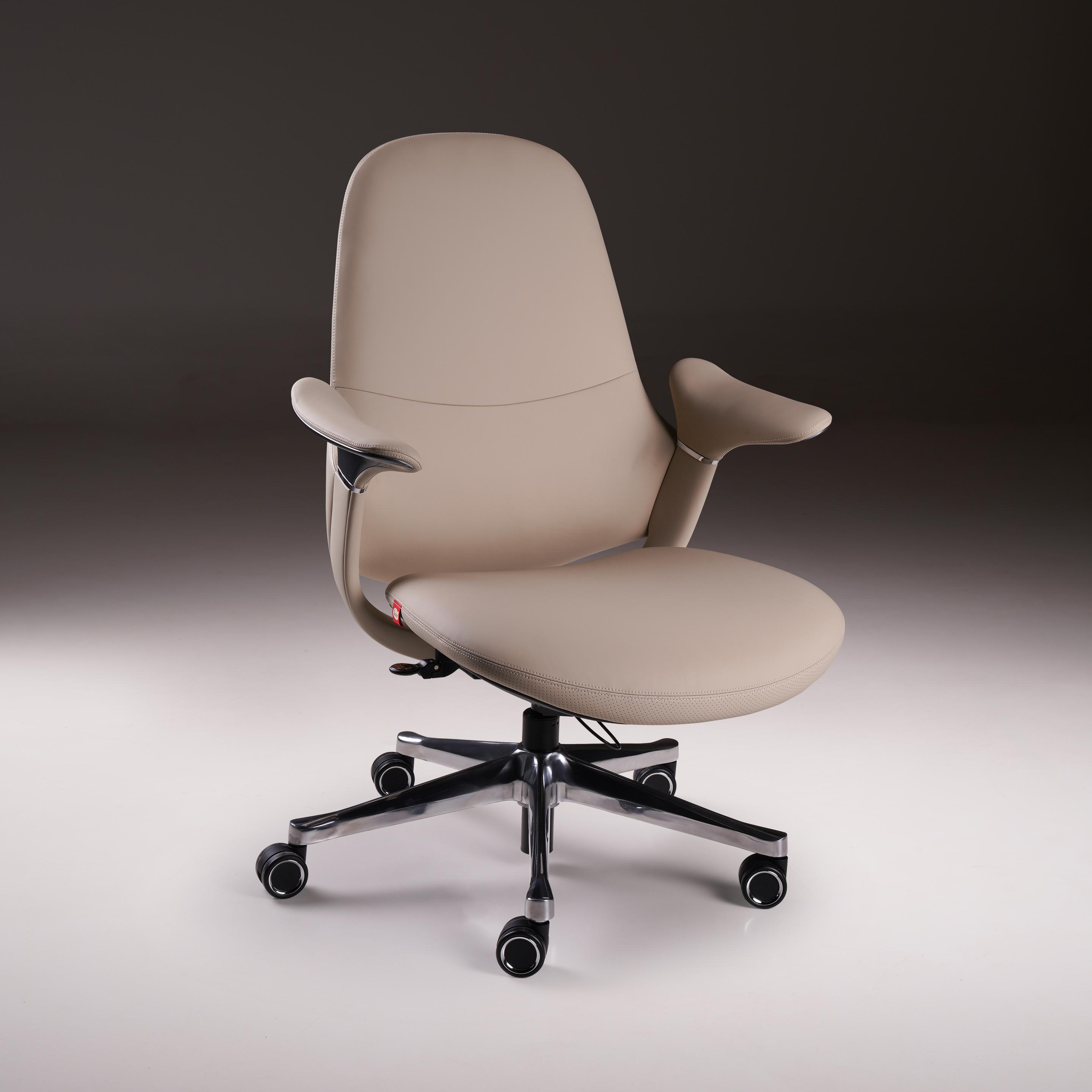 Buy Elixir Beige Leather Ace Signature Chair Online at Durian