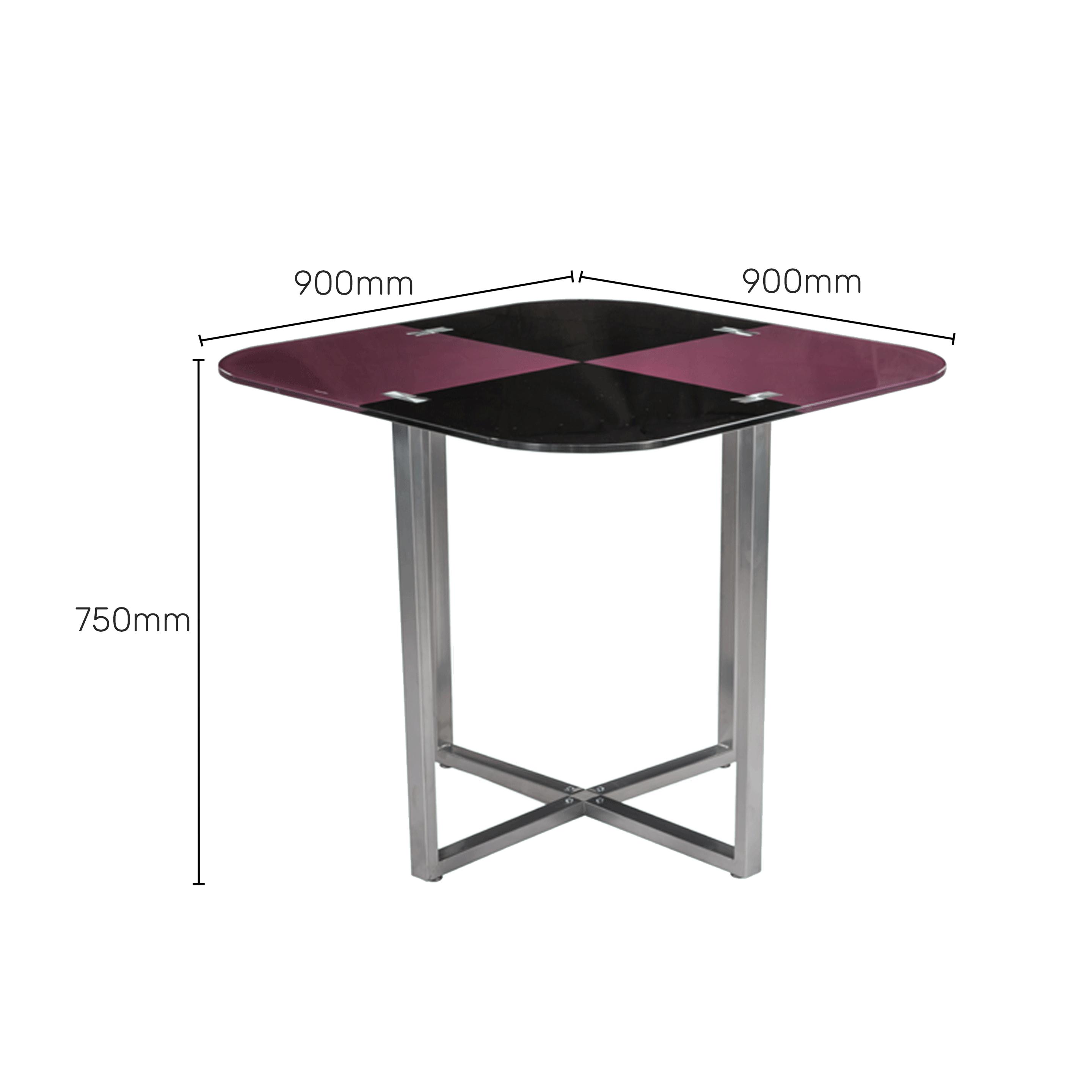 Buy Neon Glass Stowaway Square Purle Black Dining Set Online At Durian