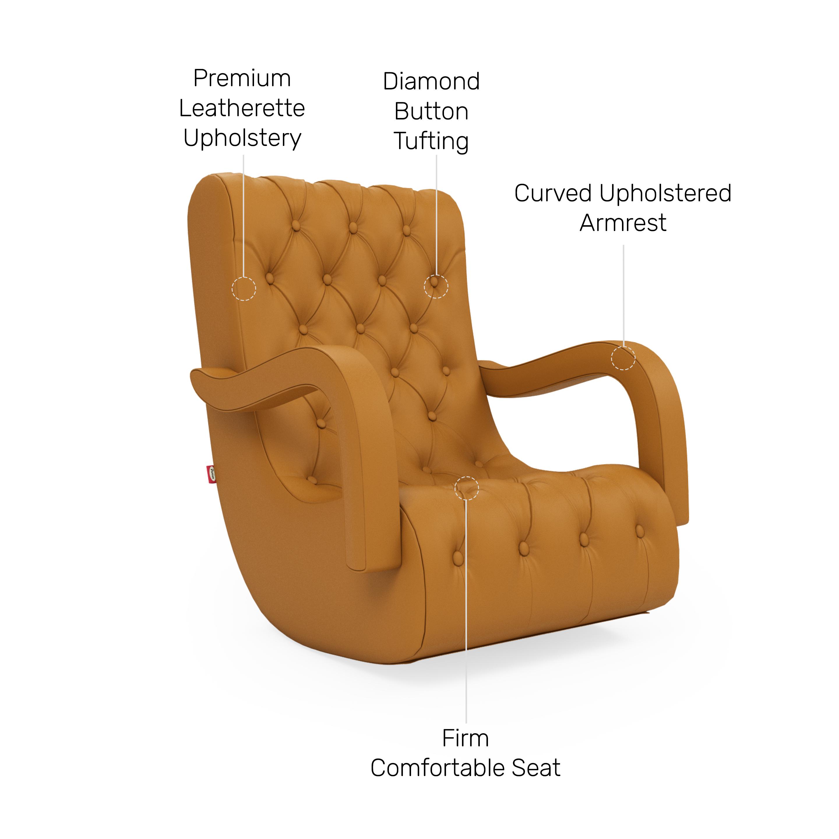 Buy Bid Amber Yellow Leatherette Rocking Chair Online at Durian