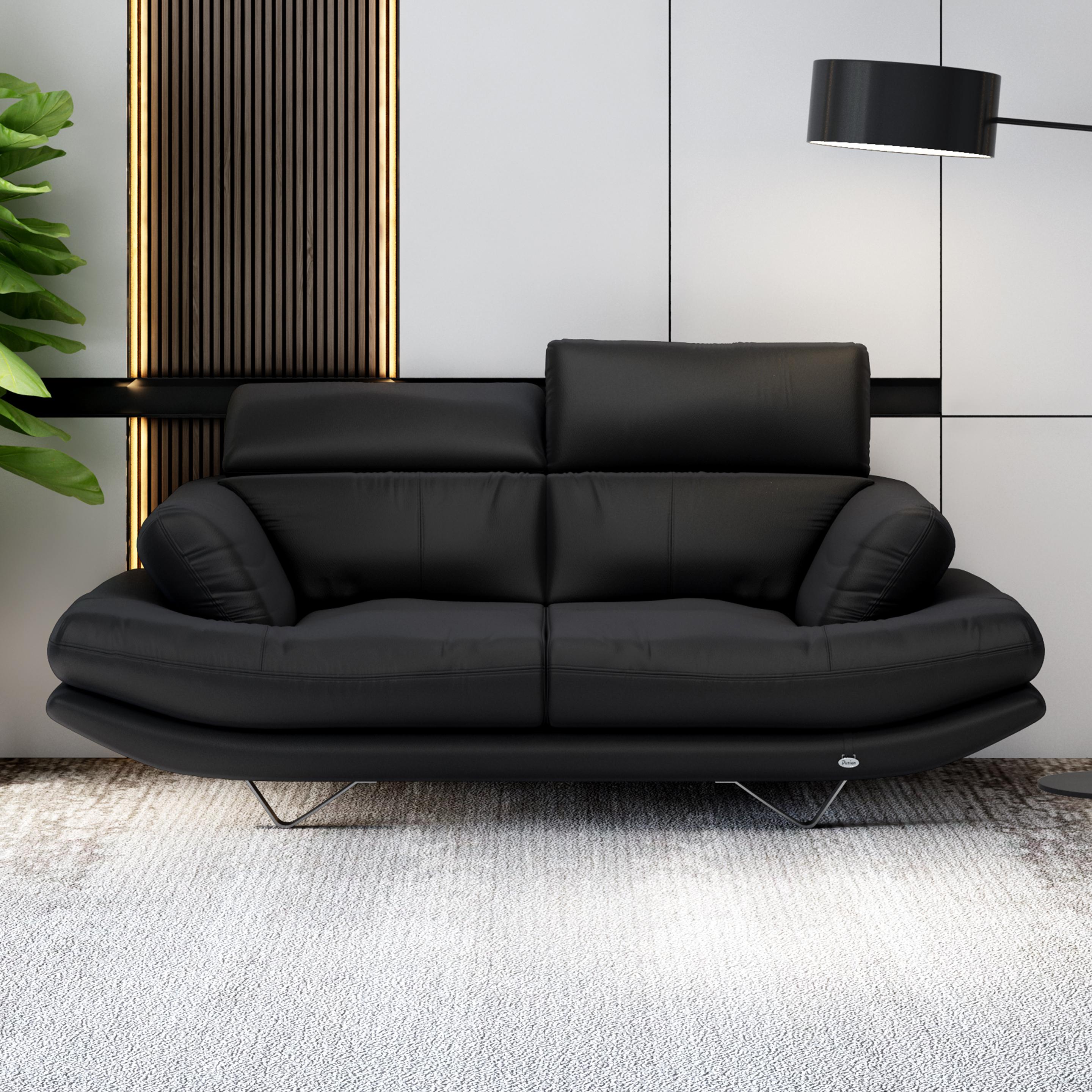 Buy Orlando Two Seater Black Leatherette Sofa Online at Durian