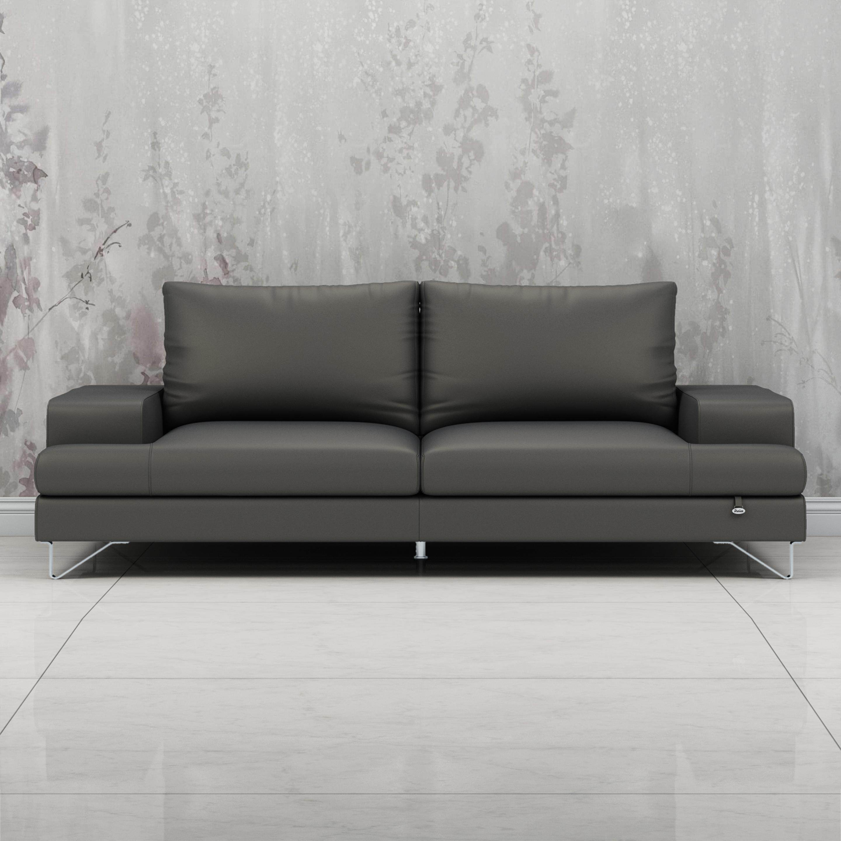 Buy Benjamin 3 Seater Slate Grey Leatherette Sofa Online at Durian