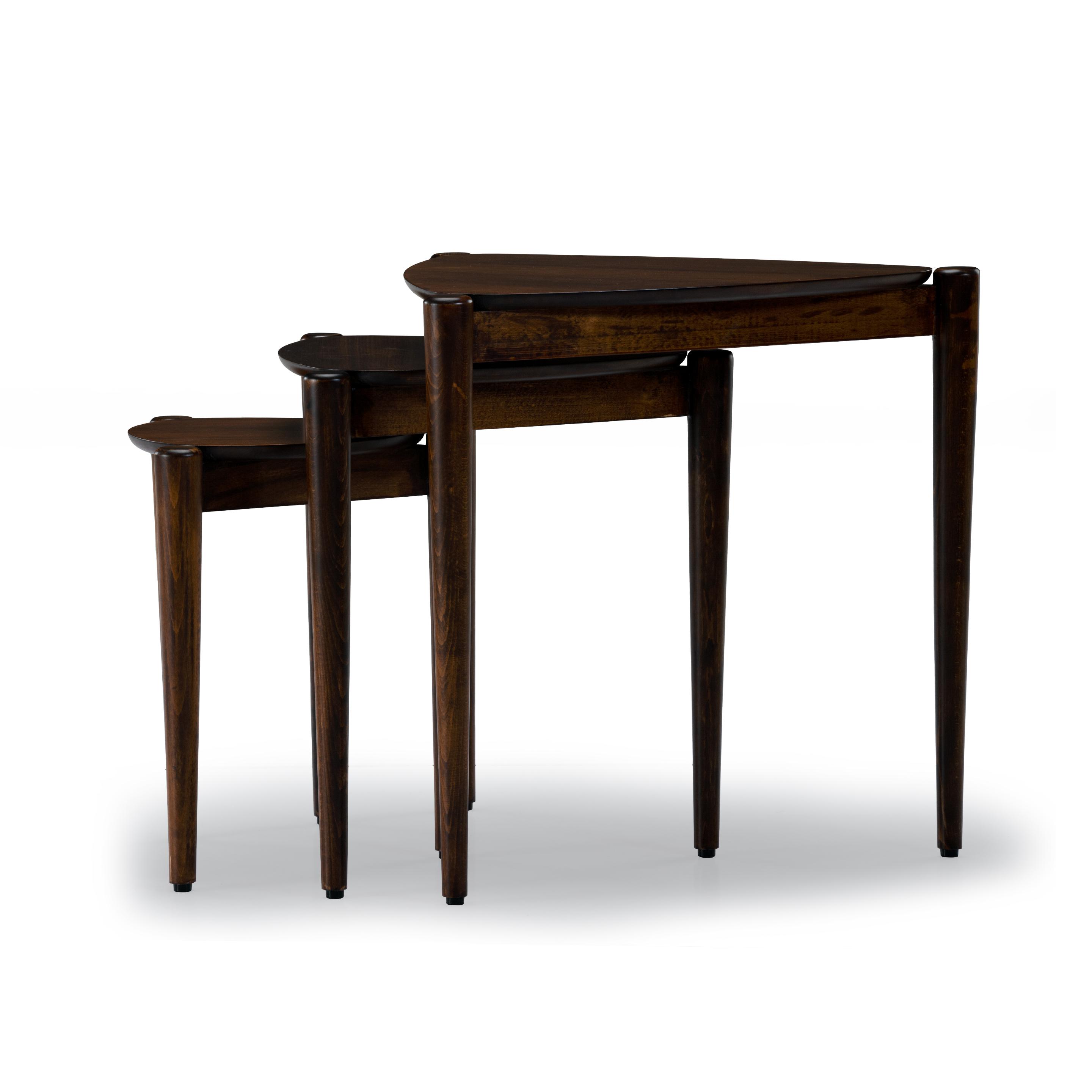 Buy Tasha Brown Veneer Solid Wood Nested Tables Online at Durian.