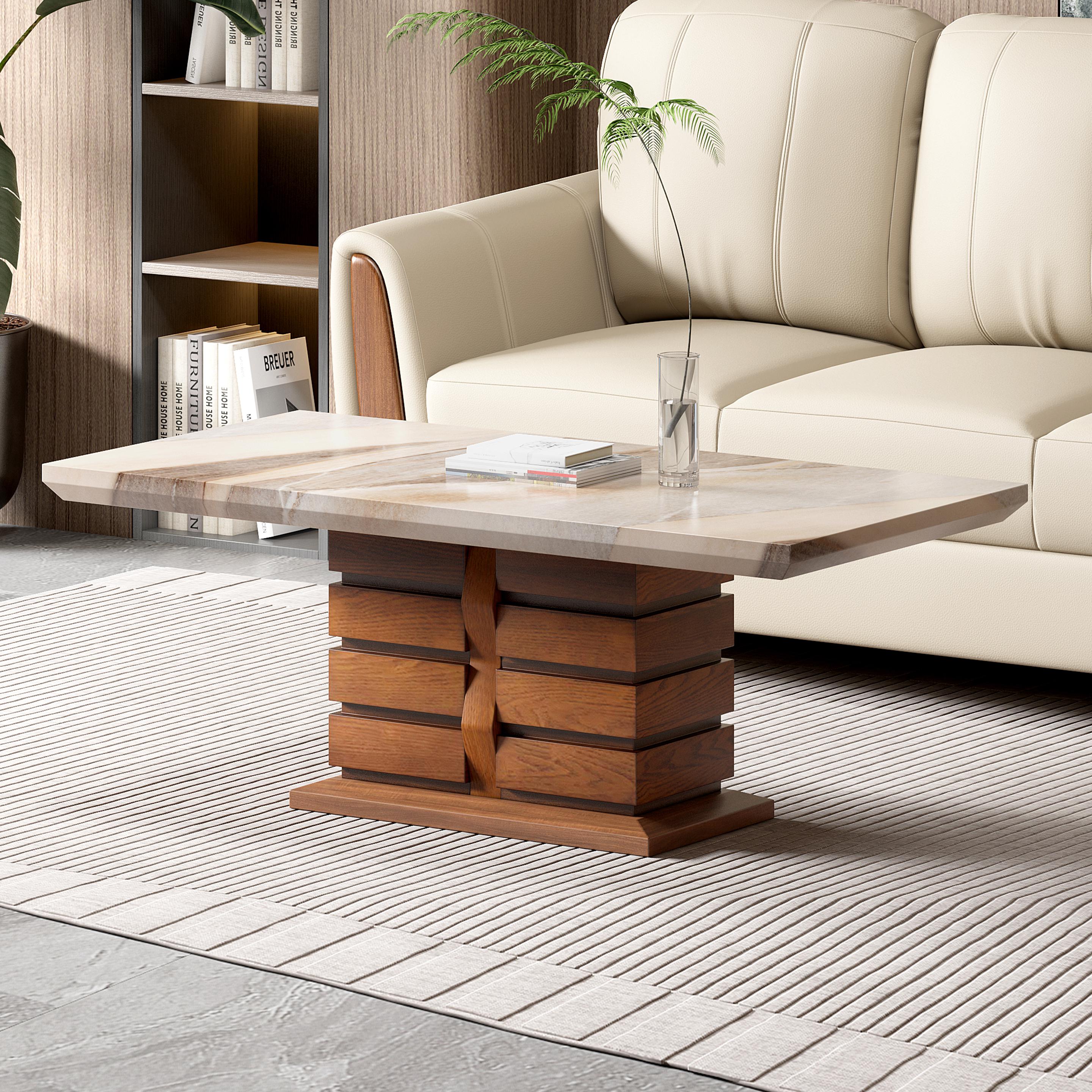 Buy Harriet Beige Marble Top Coffee & Center Table at Durian