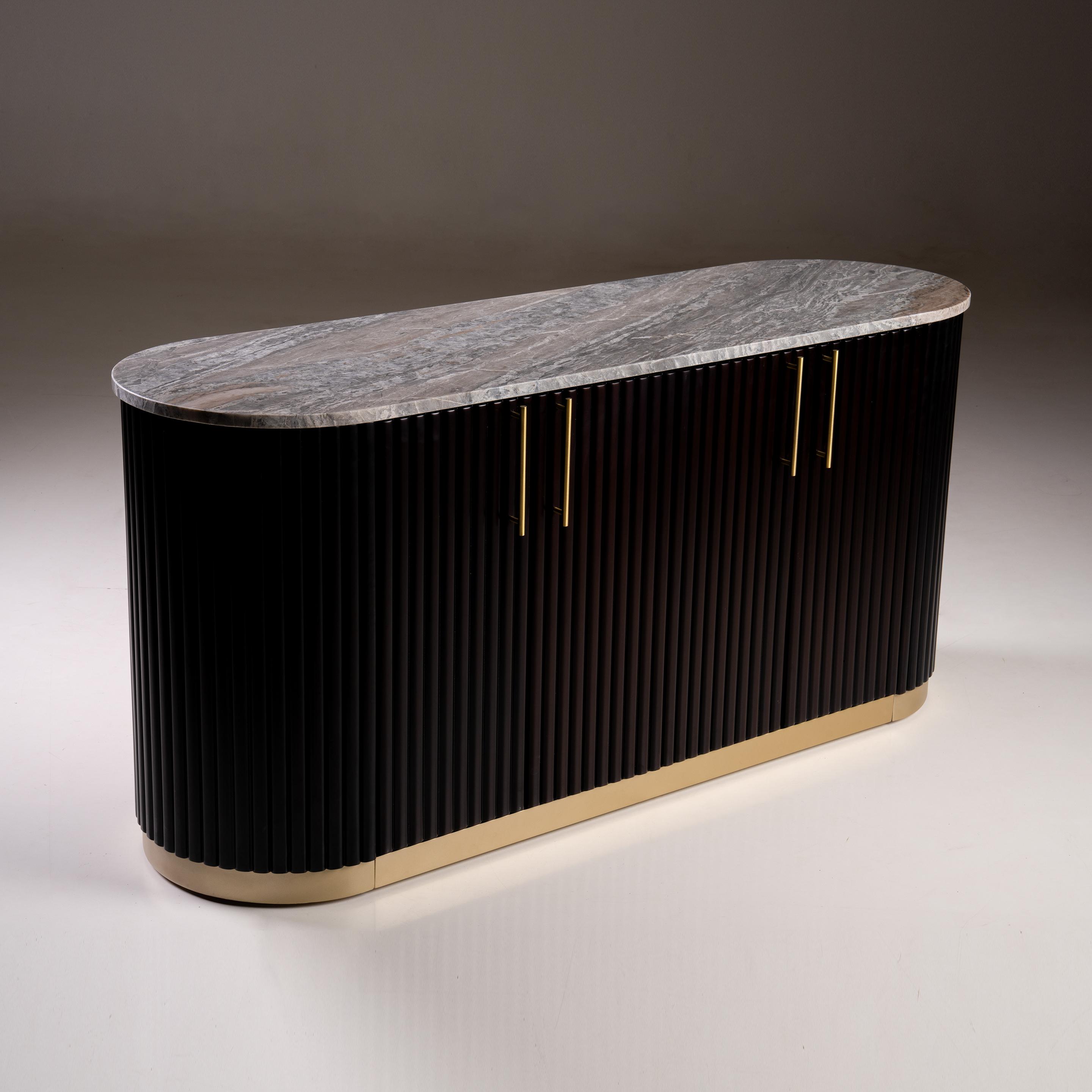 Buy Opus Walnut Brown Natural Stone Sideboard Online at Durian