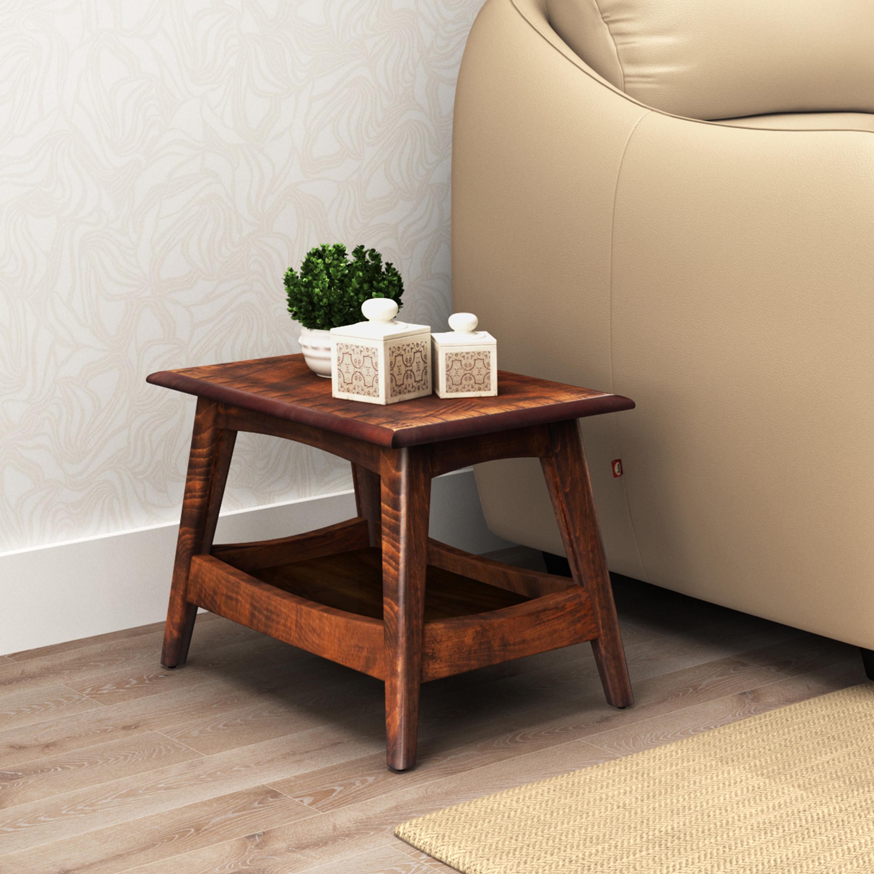 Buy Eero Solid Wood Brown Side & End Table Online At Durian