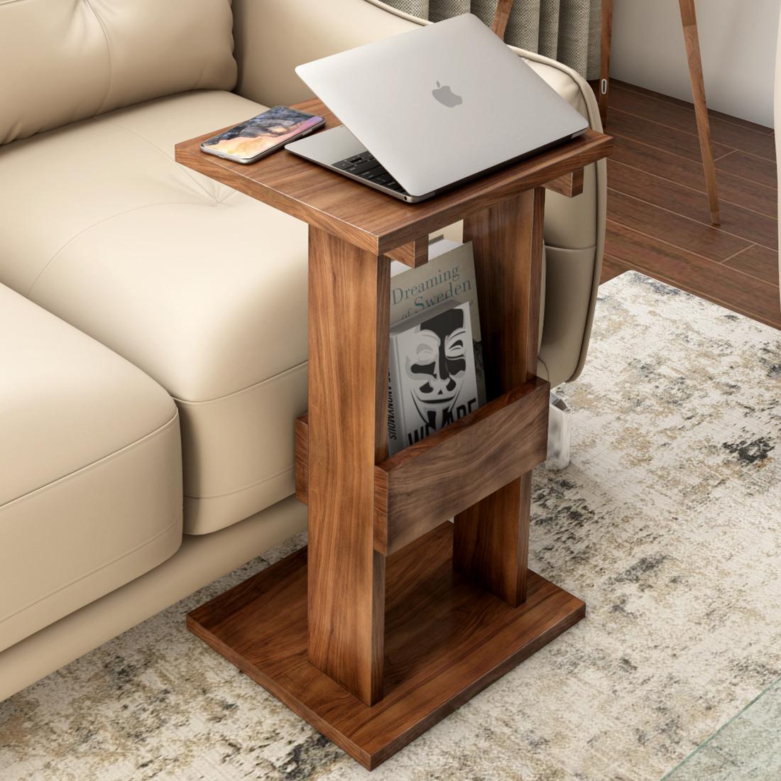 Buy Jefferson Solid Wood Brown Sofa Side Table Online At Durian