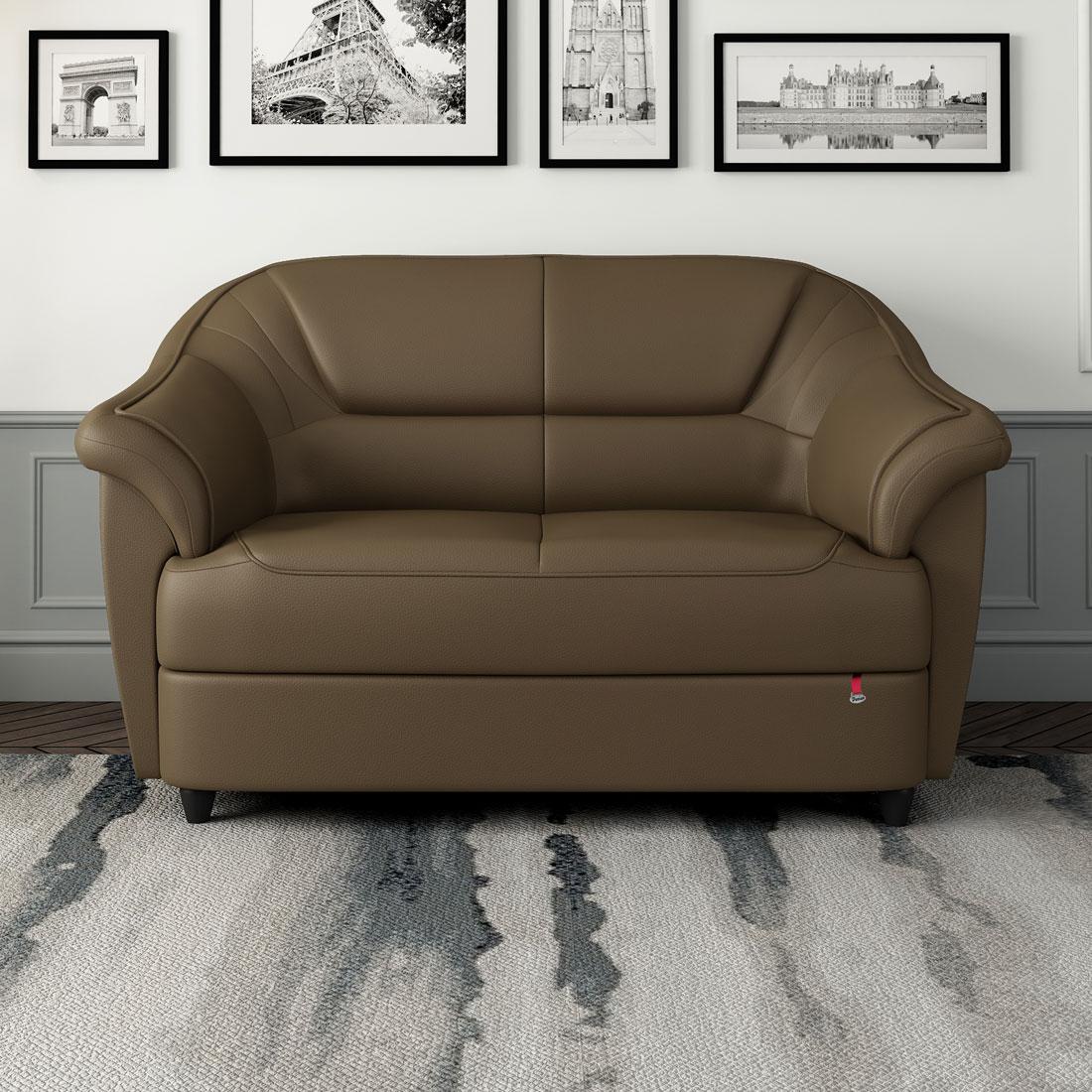 Buy Berry Two Seater Ash Grey Leatherette Sofa Online At Durian