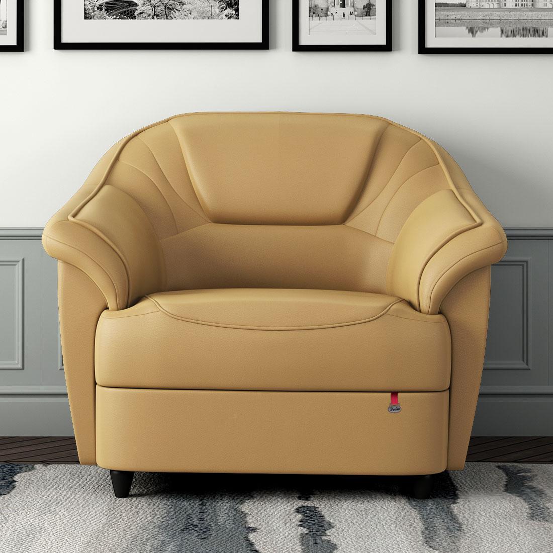 Buy Berry One Seater Leatherette Beige Sofa Online at Durian